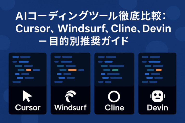 AIコーディングツール徹底比較：Cursor、Windsurf、Cline、Devin – 目的別推奨ガイド - Spovisor（スポバイザー）ブログ